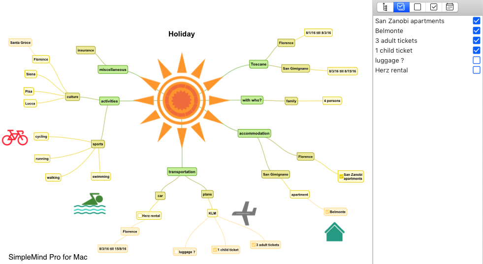 Feature comparison table - SimpleMind